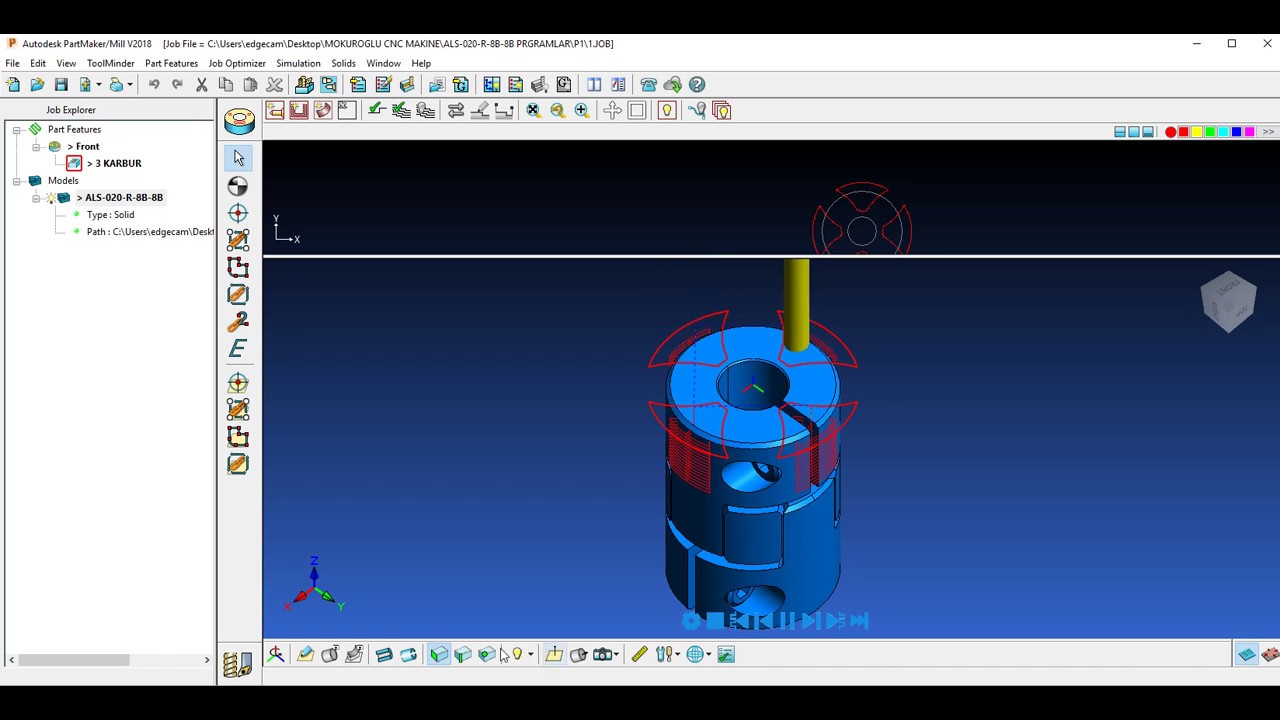 Autodesk PartMaker Mill 2018 KAPLIN LASTIK - YouTube