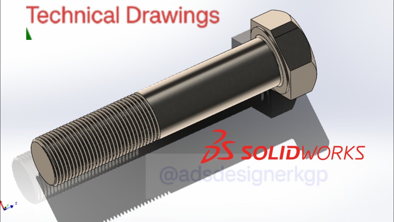 Solid Works Biginners I How to make Hex Bolt Design #solidworks # ...