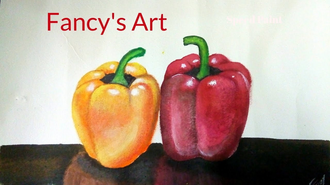 How To Paint Capsicum | Easy Painting for beginners | Easy Painting ...