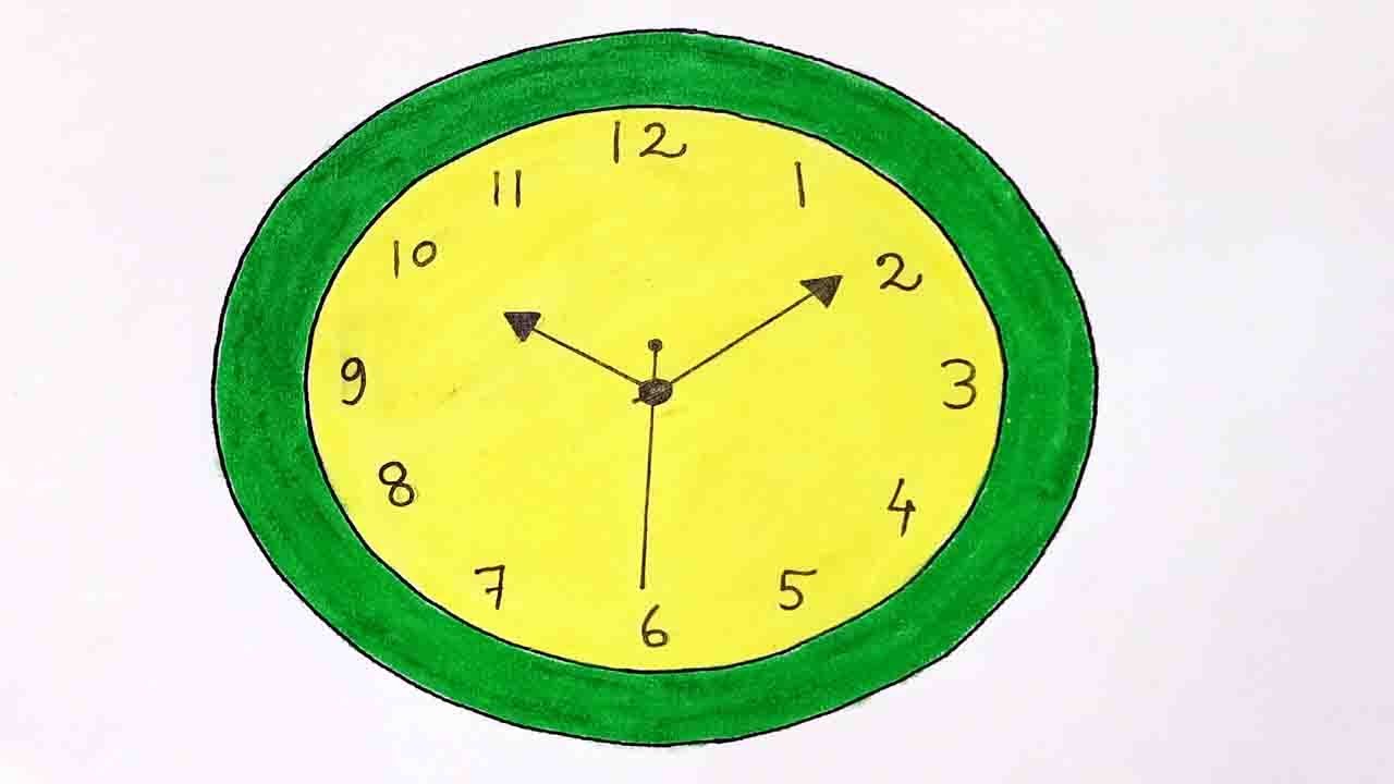 How to draw a clock drawing - YouTube