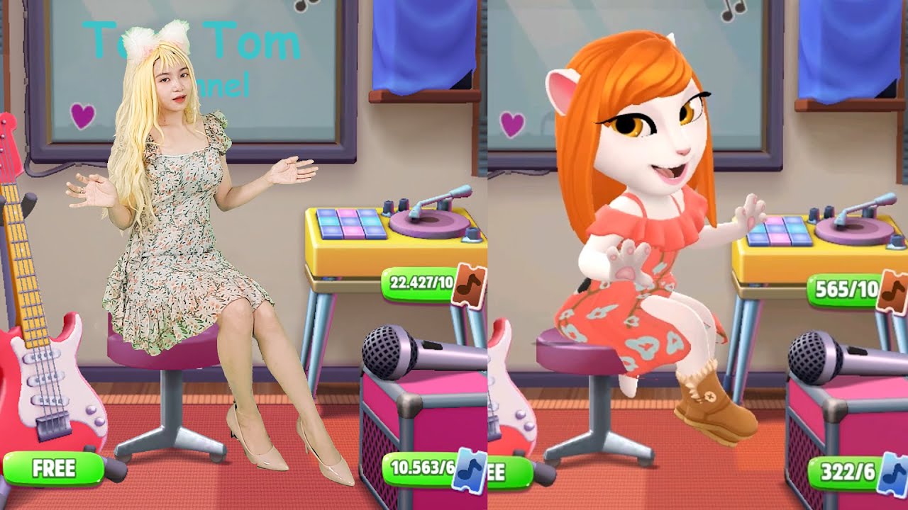 Cute girl Imitate Singing With Angela - My Talking Angela 2 In Real ...