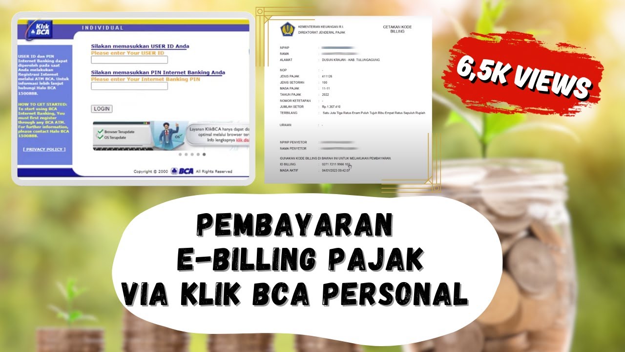 Tutorial Cara Pembayaran Pajak Menggunakan e Biling Melalui Klik BCA Personal - YouTube