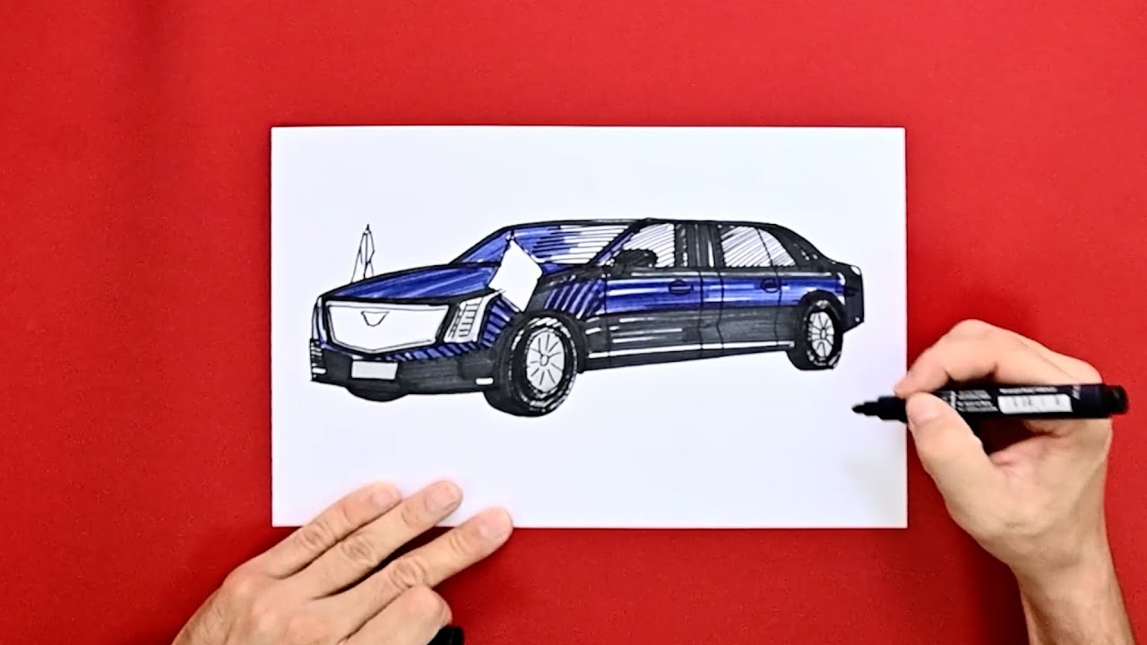 How to draw the Cadillac Beast - US presidential car - YouTube