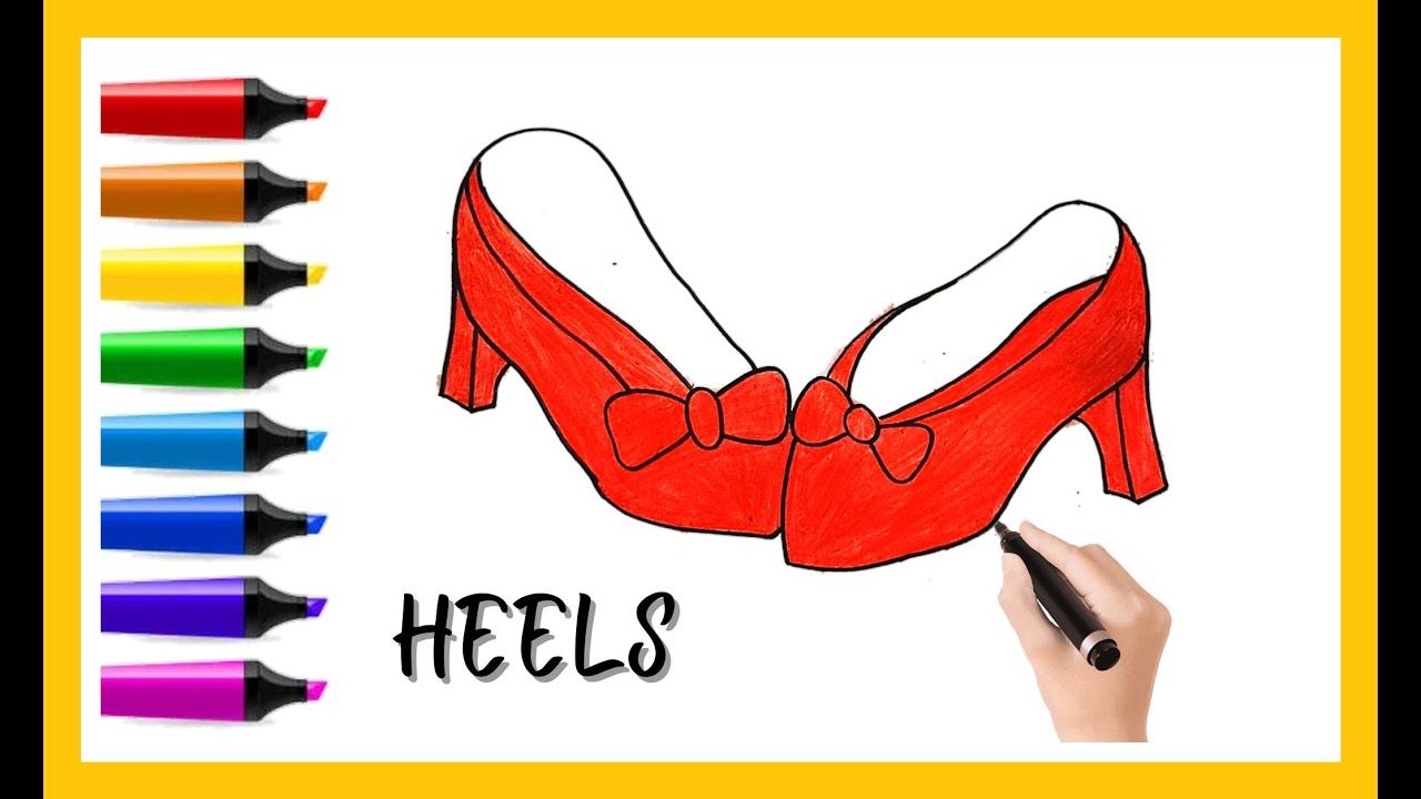 How to draw Heels👠👠|Girls shoes |Princess shoes |Princess heels drawing ...