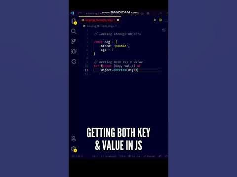 😋😋 Getting Both Key & Value - Looping through JavaScript Objects #javascript #shorts # ...