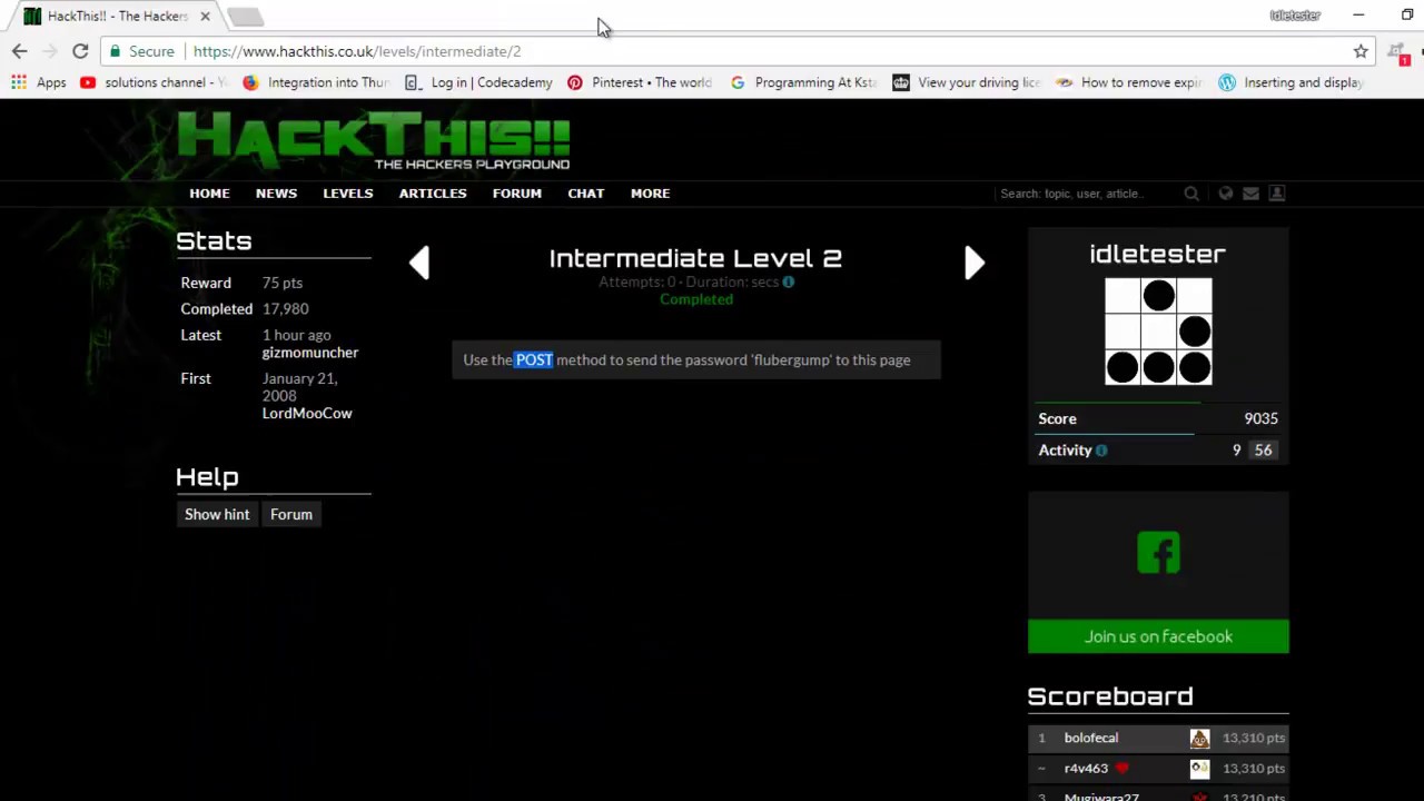 Hackthis Intermediate Level 2 - YouTube