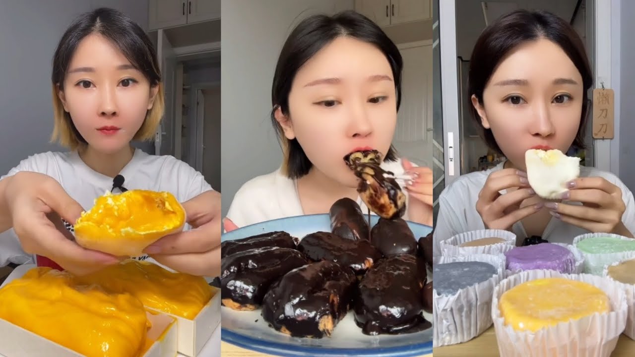 [Kwai Asmr] - Asmr Custard Mochi Towel Cake Chocolate Bread Dessert - YouTube