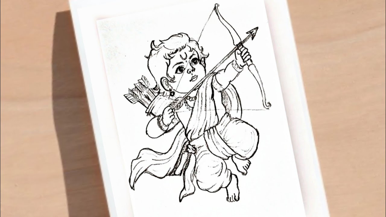 Cute Baby Lord Ram Lalla Outline Drawing| Shri Ram Pencil Drawing ...