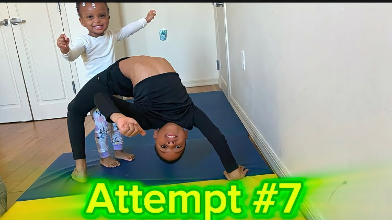 Gymnastics Backbend Challenge: ATTEMPT #7 - HOW LONG CAN TABAHRI HOLD ...