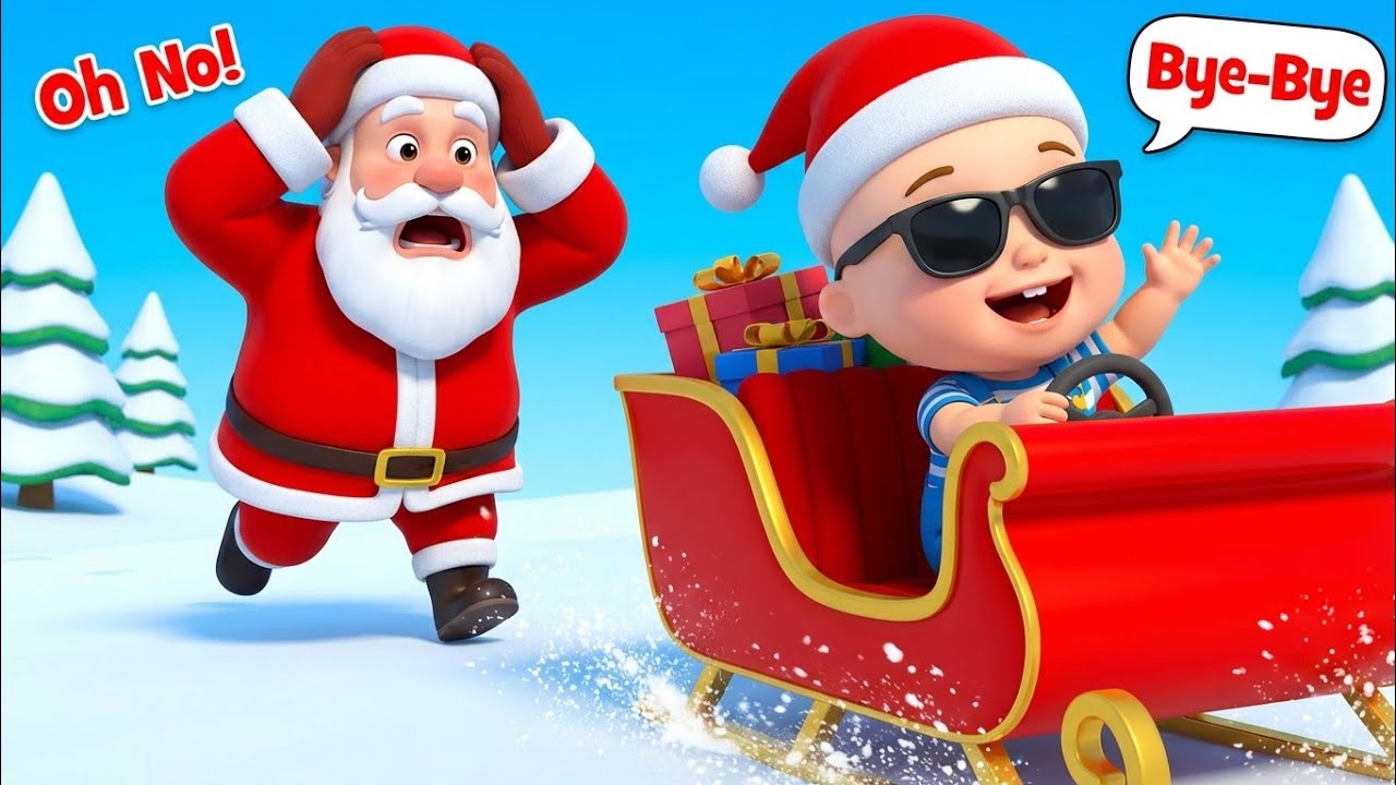Baby Leo DRIVES Santa's Sleigh! 🎅 Jingle Bells Funny Song | Nursery ...