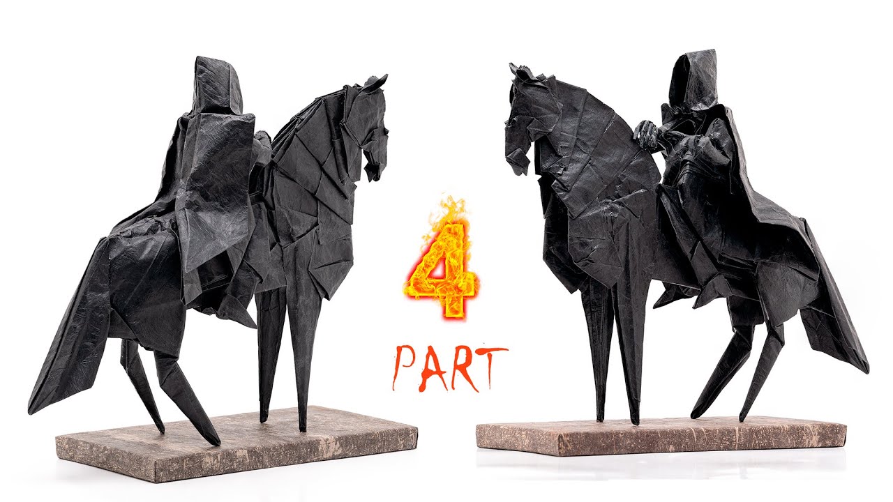 Origami Nazgul tutorial (Jason Ku) part 4 折り紙 ナズグル Lord of the Rings ...