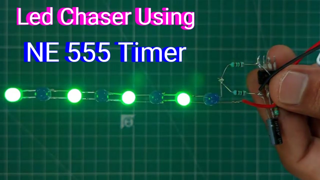 [NEW] LED Chaser Light Circuit Using NE 555 timer ic - YouTube