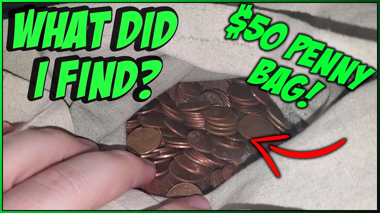 $50 PENNY BAG SEARCH!!! (COIN ROLL HUNTING) - YouTube