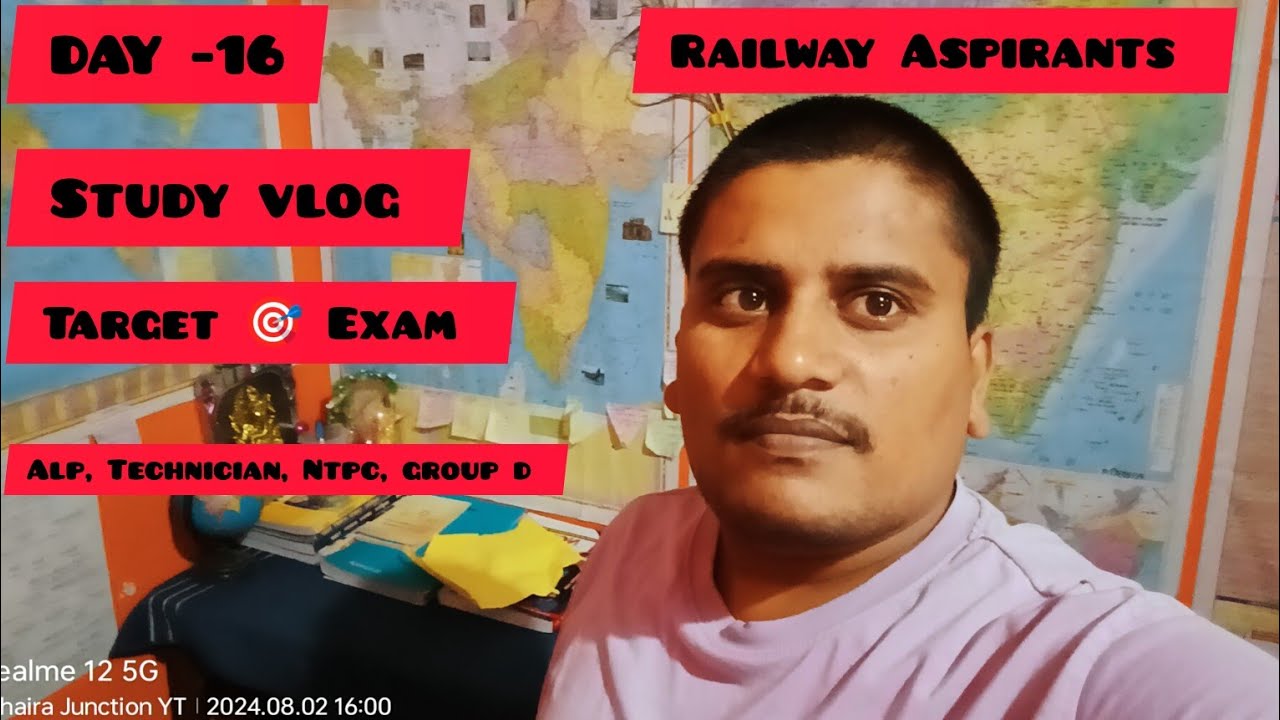 DAY -16 || RAILWAY ASPIRANTS STUDY VLOG || Target 🎯 Exam ALp, Technician, Ntpc, group d Exam ...