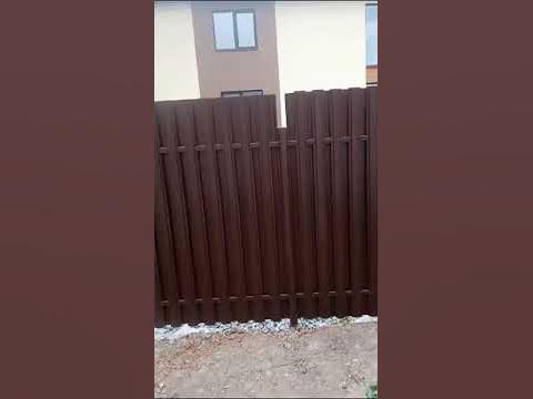 Входная группа из металлопрофиля (откатные ворота, калитка и забор) от ...