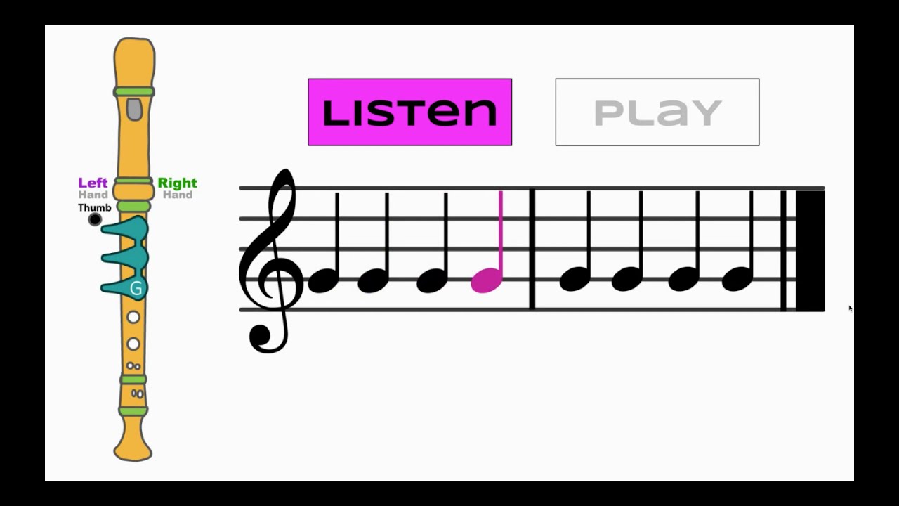 Practice G on the recorder - YouTube