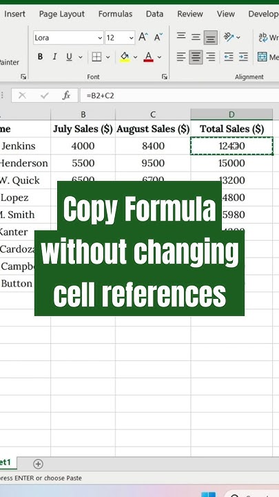 Copy Excel Formulas Without Changing Cell References! - YouTube