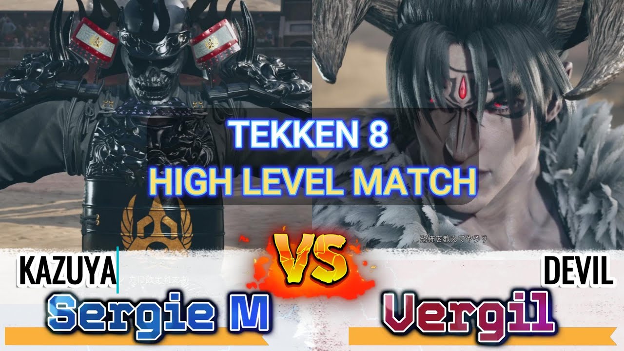 【鉄拳8(TEKKEN8)】[フレーム表示あり] 三島 一八(Kazuya Mishima) Sergie M vs デビル仁(Devil ...
