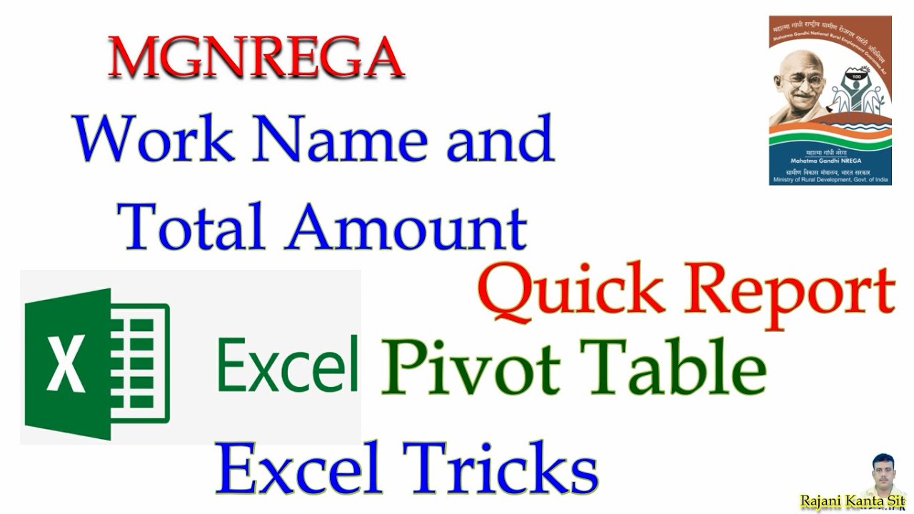 MGNREGA Work Name Amount Total In Excel Without Any Formula Advanced Pivot Table In MGNREGA MGNREGA Work Name Amount Total In Excel Without Any Formula Advanced Pivot Table In MGNREGA