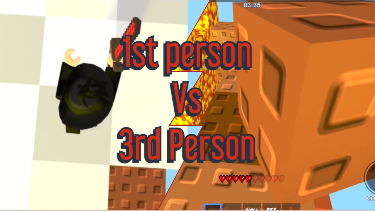 1st person vs 3rd person... Roblox Skywars! - YouTube