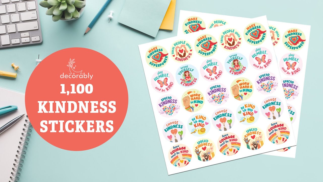 🌟 Spread Joy with 1100 Kindness Stickers for Kids! | Be Kind Stickers ...