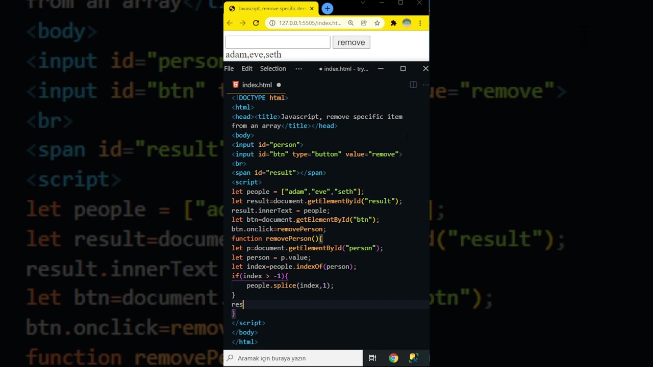 Javascript Remove Specific Item From An Array YouTube Javascript Remove Specific Item From An Array YouTube