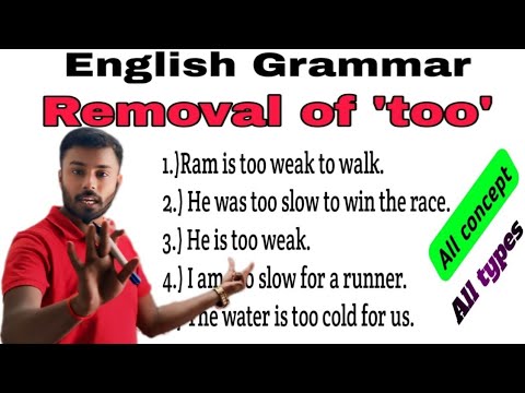 removal of "too" english grammar | all concepts of removal of too ...