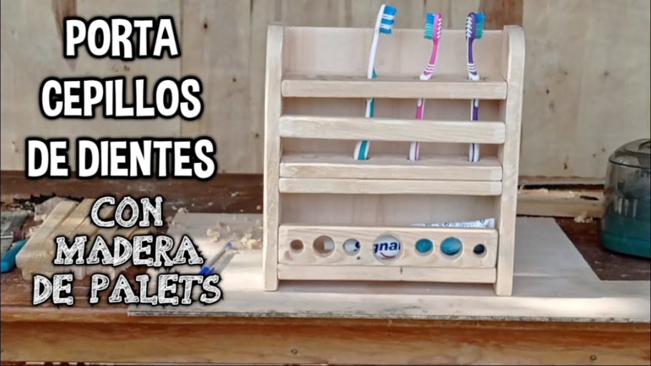 Reutilizando MADERA de PALETS. Porta cepillos de dientes rústico. - YouTube