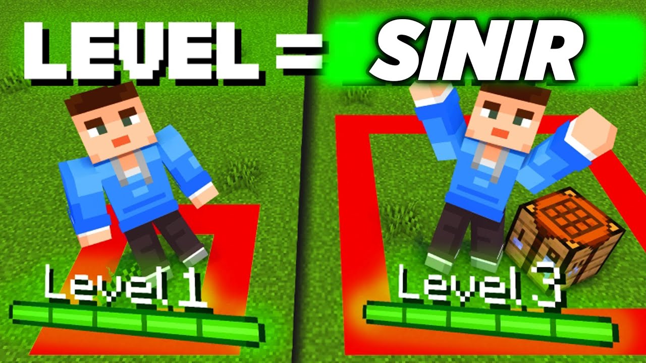MİNECRAFT AMA LEVEL = SINIR | LEVEL ATLADIKÇA SINIR GENİŞLEYECEK ...