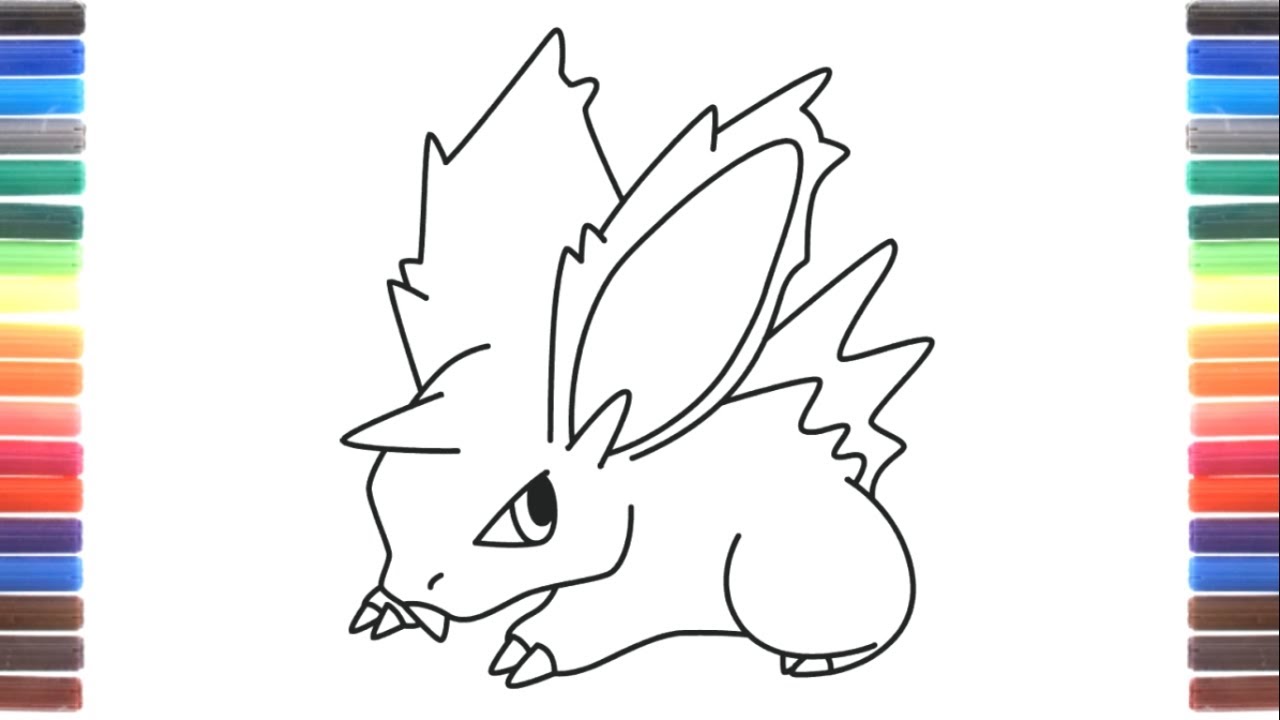How to draw Nidoran Pokemon Go characters step by step - YouTube
