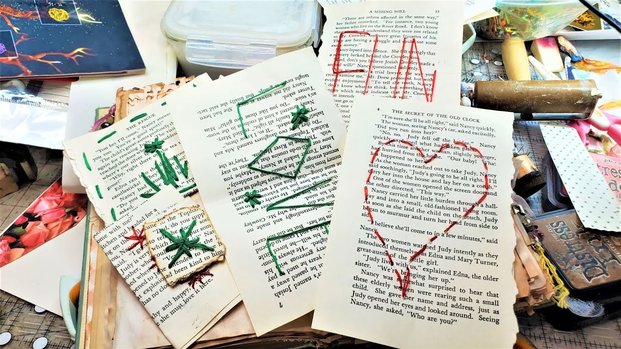 Easy Stitching On Book Pages For Junk Journals! Slow Stitching ...