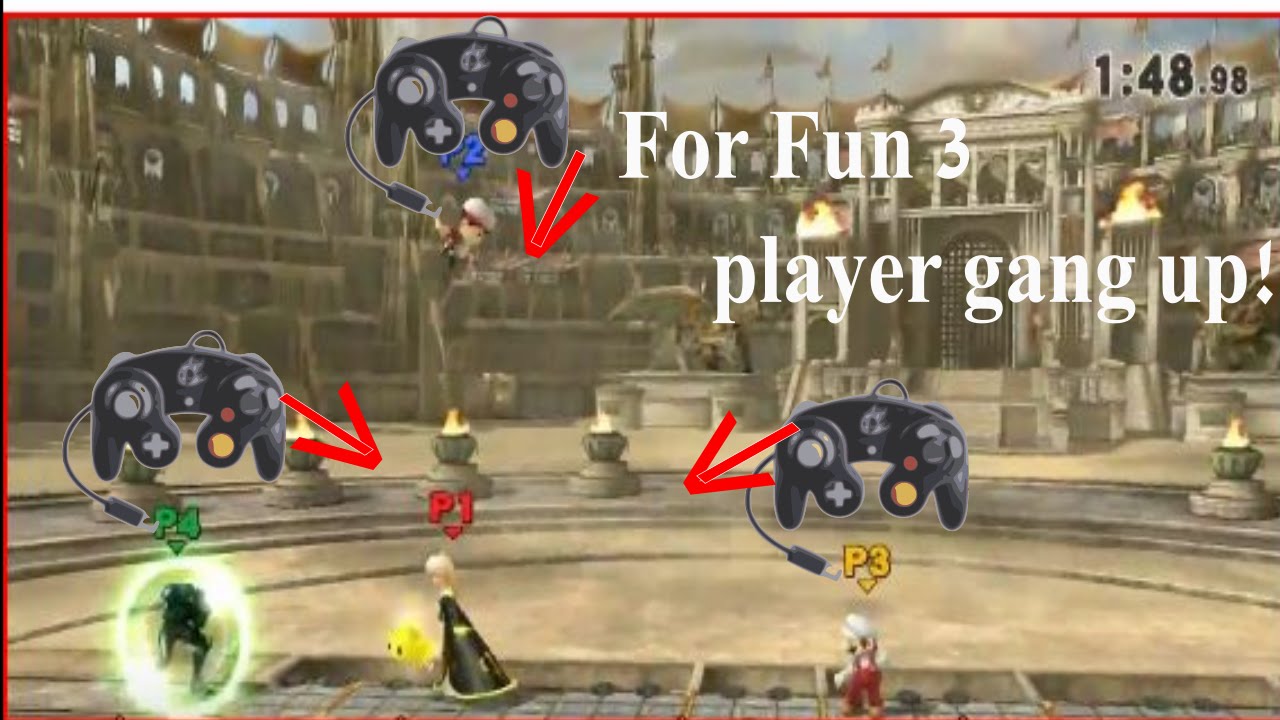 Smash 4, for fun 4 player their ganging up. - YouTube