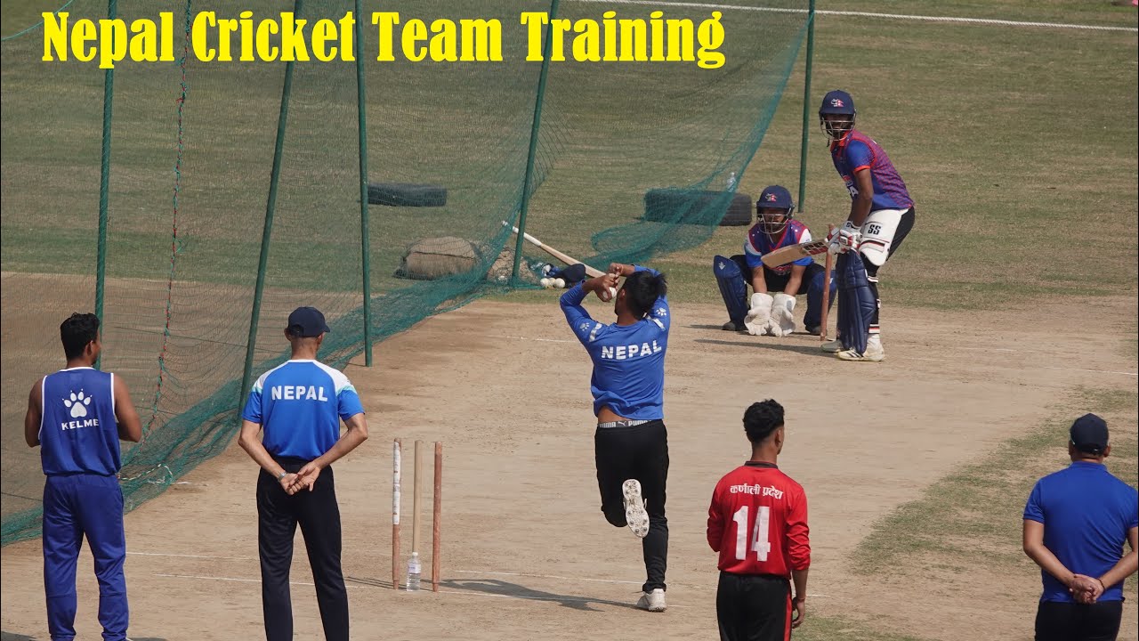 Nepal Cricket Team Training for T20 World Cup | Anil Kumar Sah hitting ...
