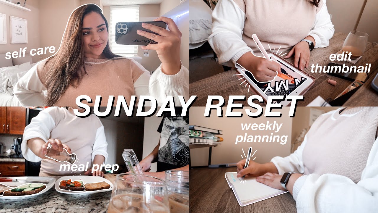 PRODUCTIVE SUNDAY RESET | weekly planning, fitness goals, meal prep ...