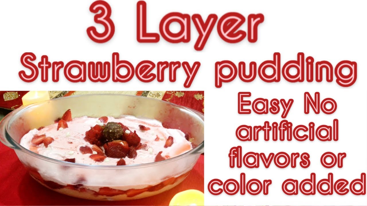 3 Layer Strawberry Pudding Instant & Easy to make | All Homemade ...