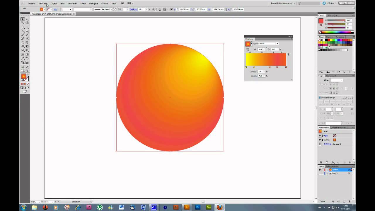 Adobe Illustrator tutorial - een web button maken - YouTube
