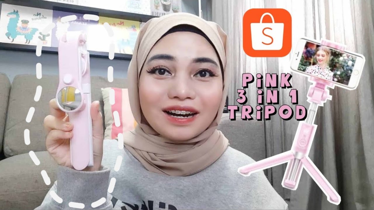 3 in 1 Pink Tripod from shopee review!!! #starterpack #tripod # ...