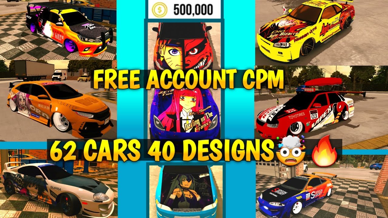 FREE ACC CPM 62 CARS 40 DESIGNS🤯🔥500K COINS | RehansClips - YouTube