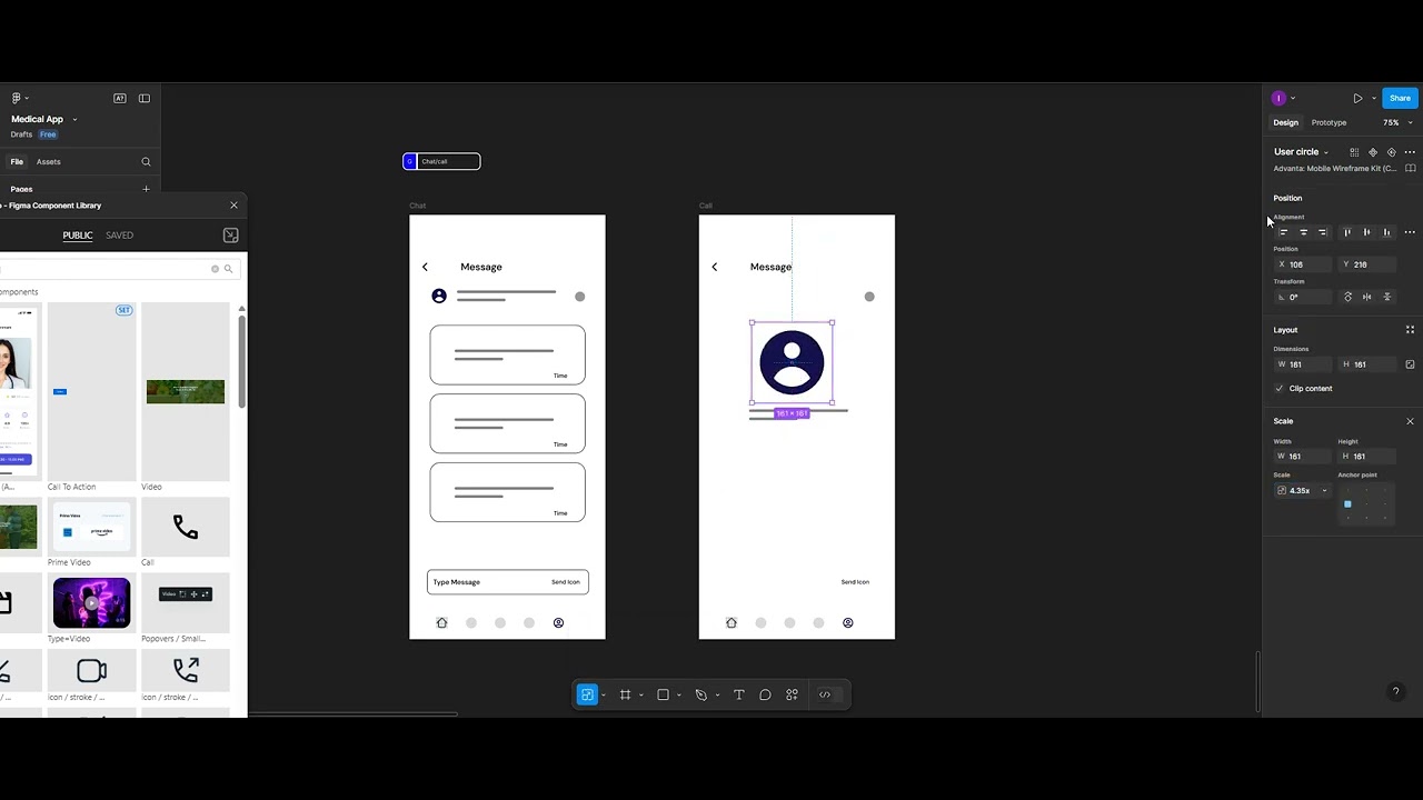09: How to design chat wireframe in figma | UI/UX Design Tutorial 2025 ...