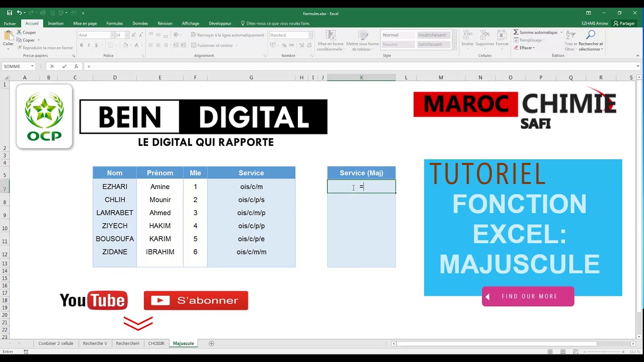 Transformer texte minuscule en majuscule dans Excel - Fonction ...