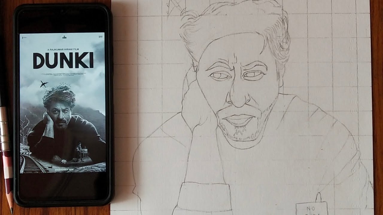 Dunki Poster Outline drawing😐 // Step by step tutorial // Sahrukhan ...