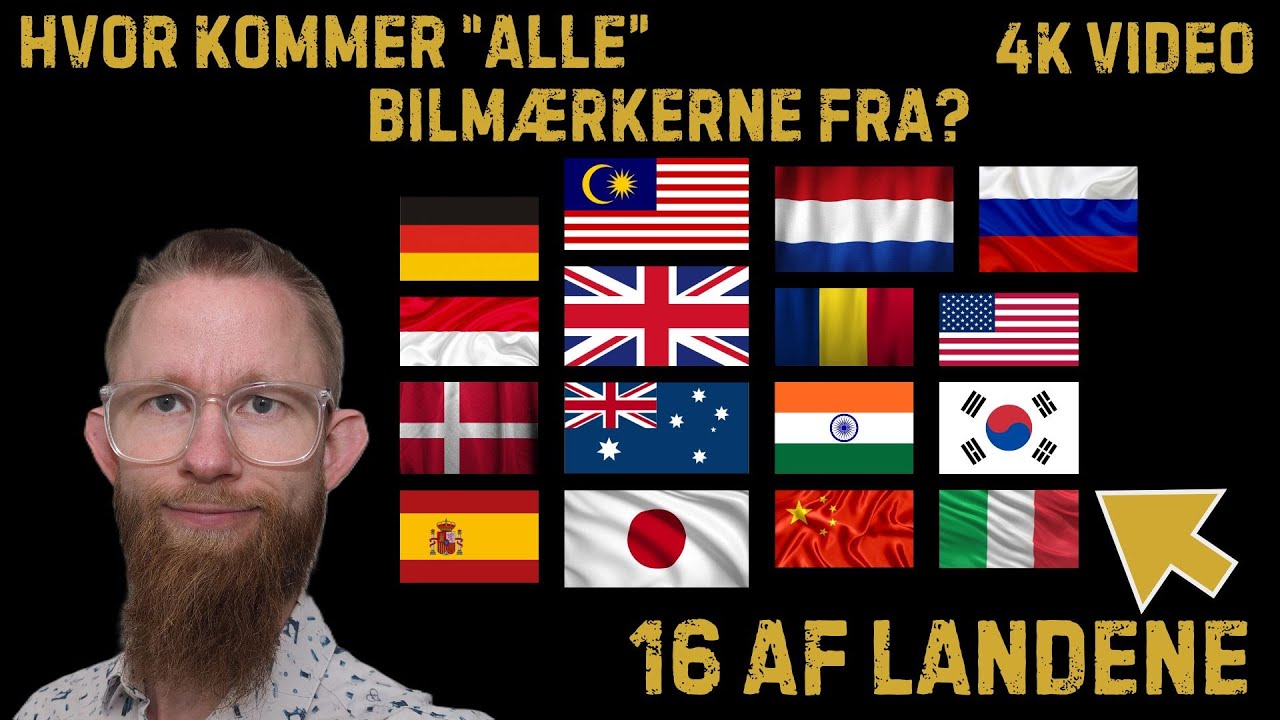 Hvilke 19 lande kommer "alle" bilmærkerne fra? - YouTube