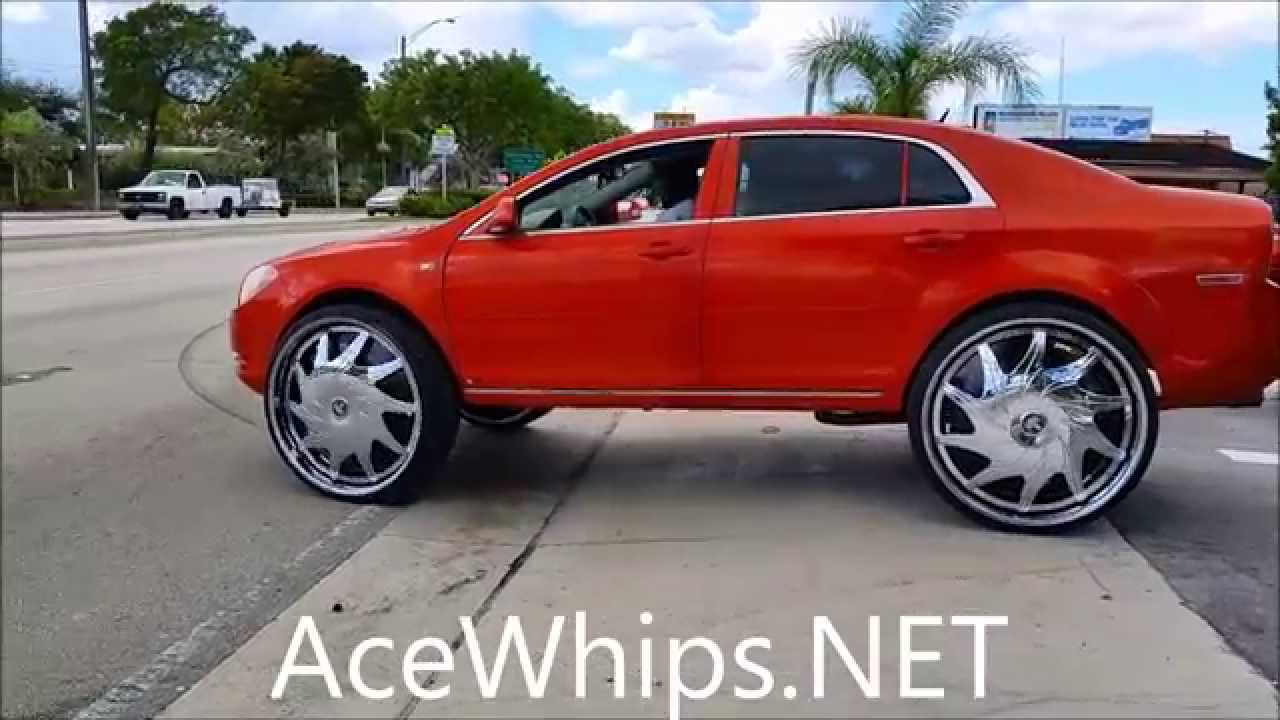 AceWhips.NET- First Chevy Malibu on 30" DUB Mercy Floaters - YouTube