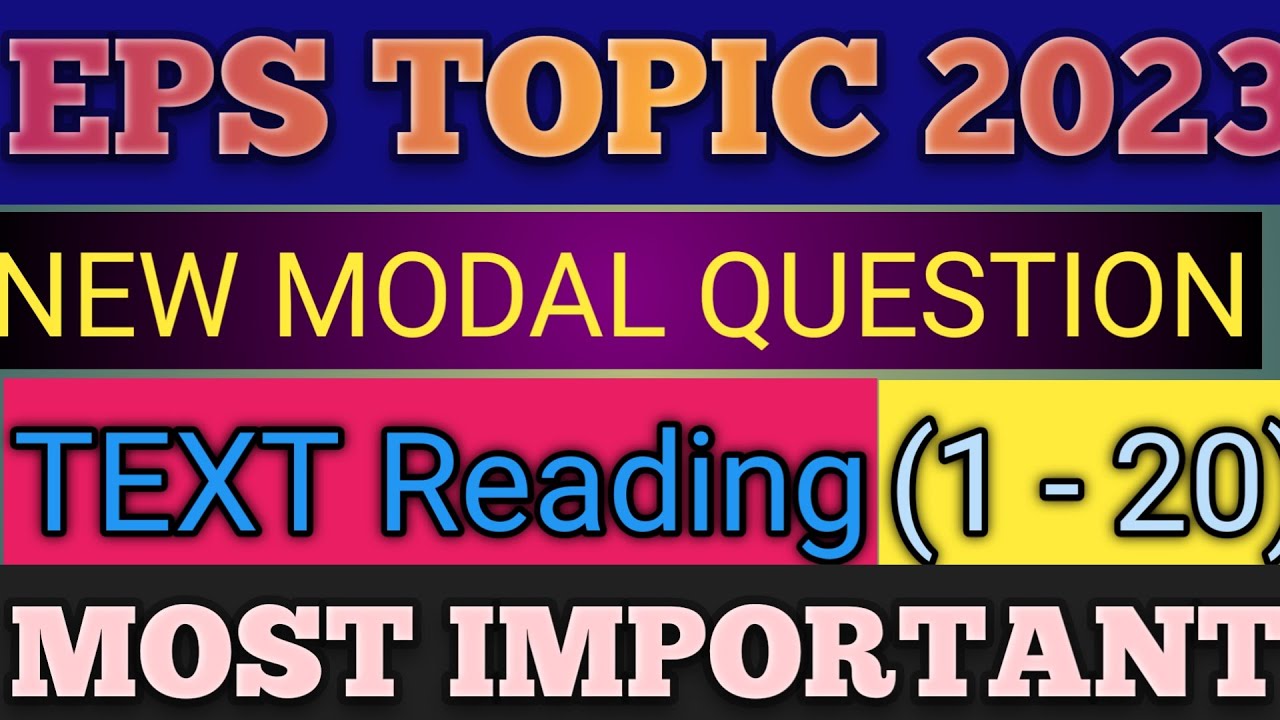 EPS TOPIC 2023 NEW MODEL QUATION READING TEXT MOST IMPORTANT WITH ...