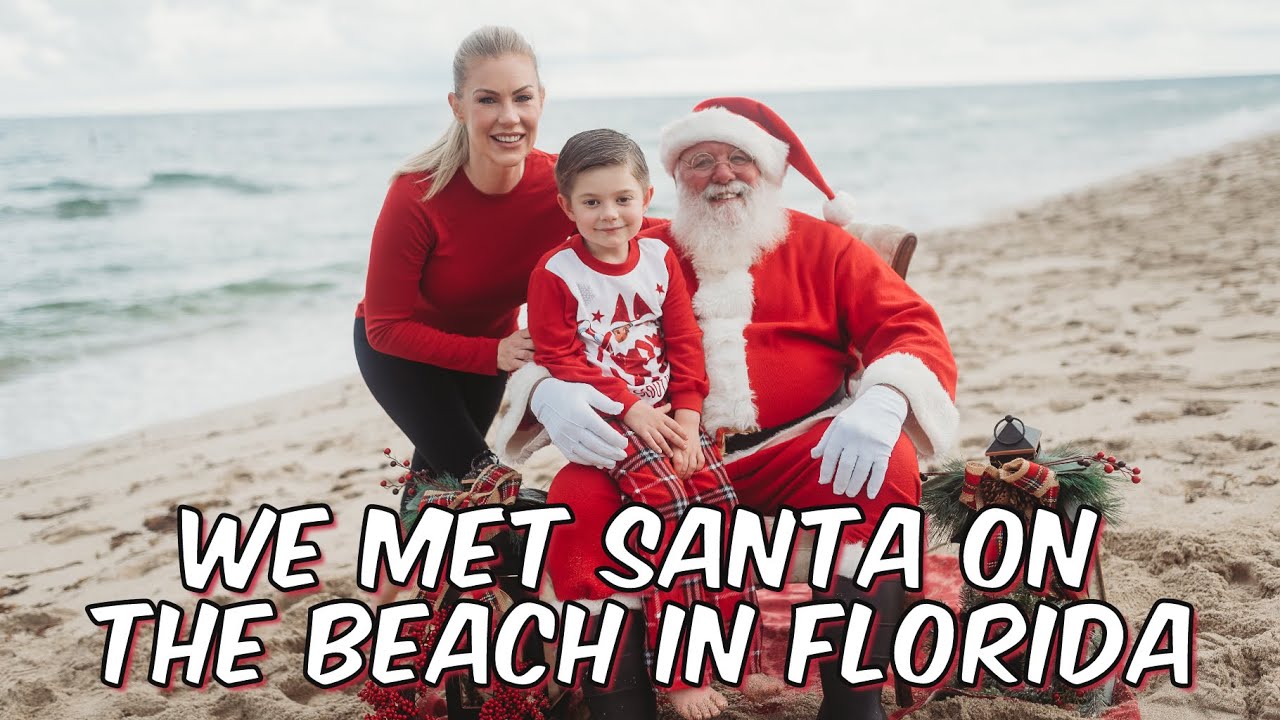 Pictures with Santa on a South Florida Beach! - YouTube