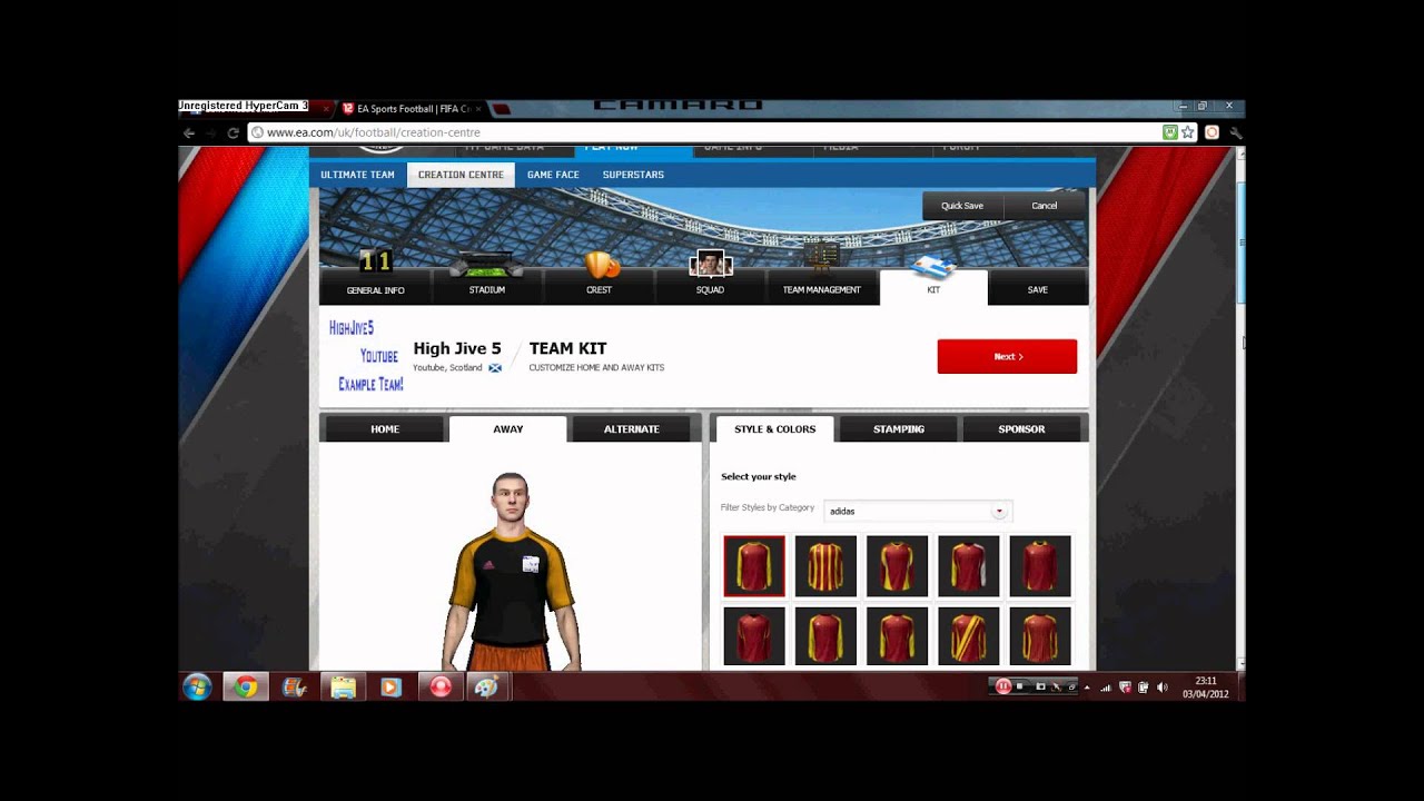 Fifa 12 Creation Centre | How To Make A Team - YouTube