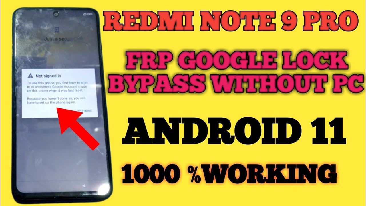 Redmi Note 9 Pro Frp Google Lock Bypass Android 11/12 | Without PC New ...