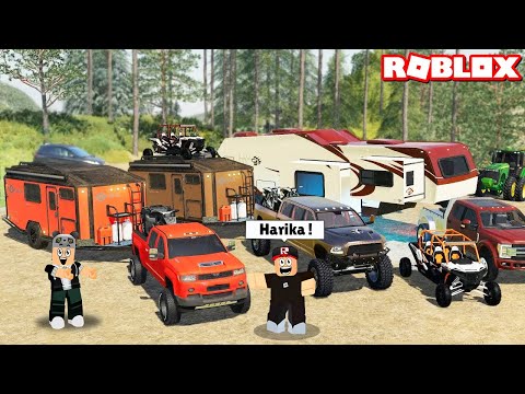 Arabalarımızla Karavan Çektik ve Piknik Yaptık - Roblox