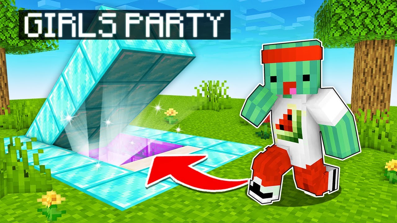 JOINING the GIRLS ONLY PARTY in Minecraft ! - YouTube