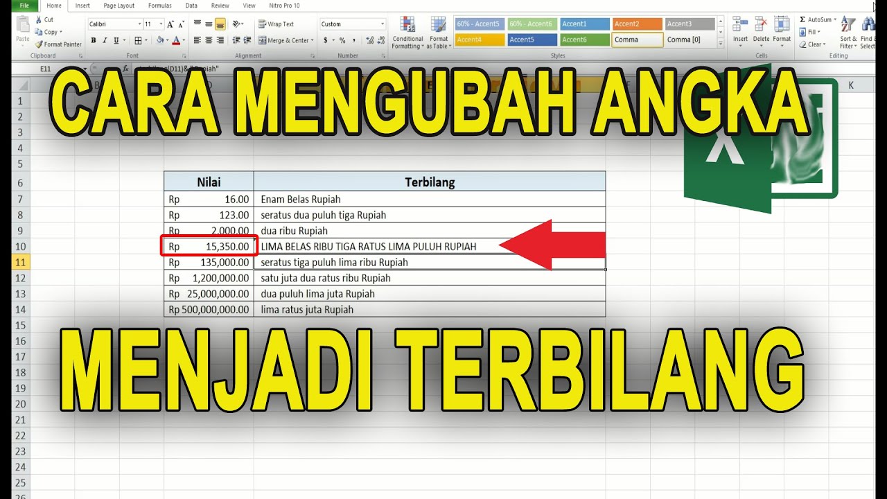 Cara Merubah Angka Menjadi Huruf atau Teks Terbilang pada Excel secara ...
